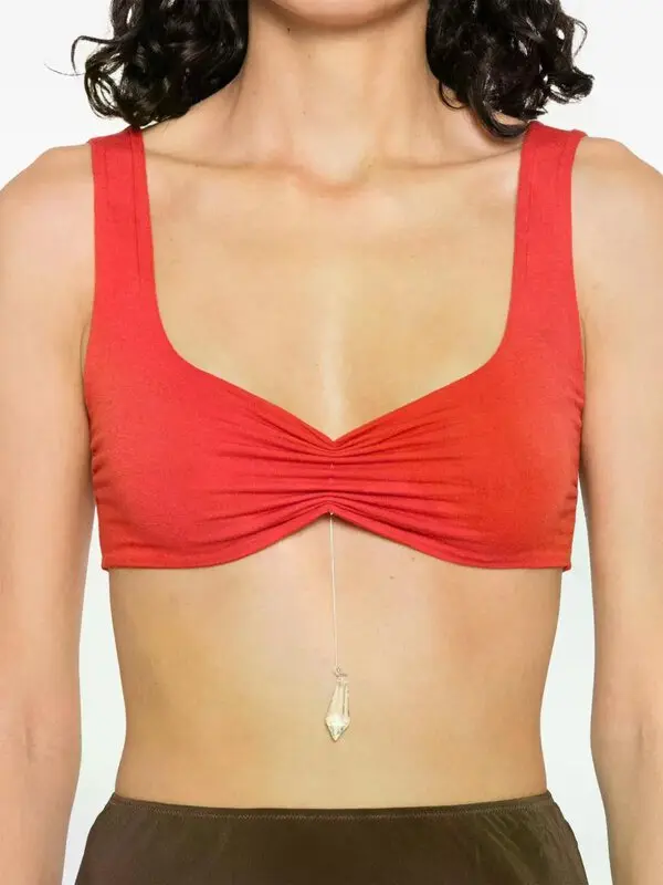 MANURI Gathered Cropped Top