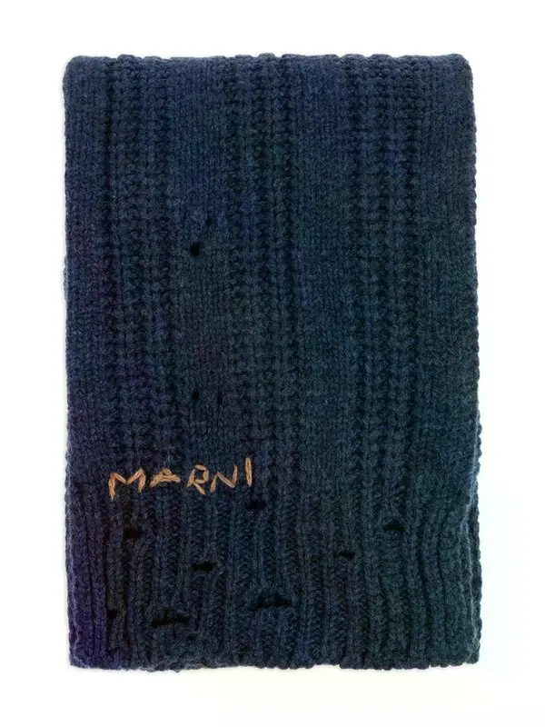 Marni Chunky-knit Scarf - Blue