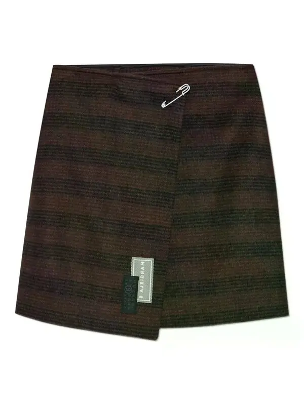 MAISON MARGIELA Asymmetric Striped Mini Skirt