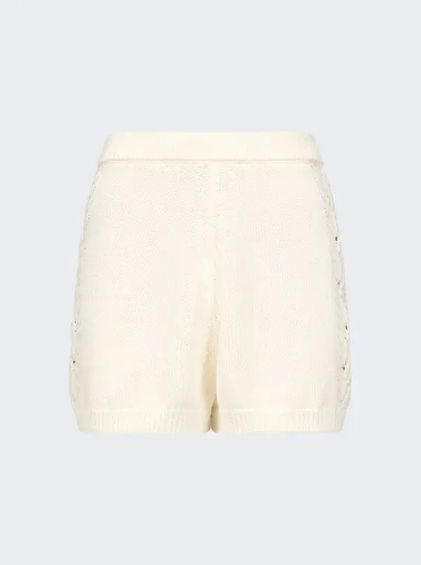Loulou De Saison Andel Knitted Mini Shorts - White