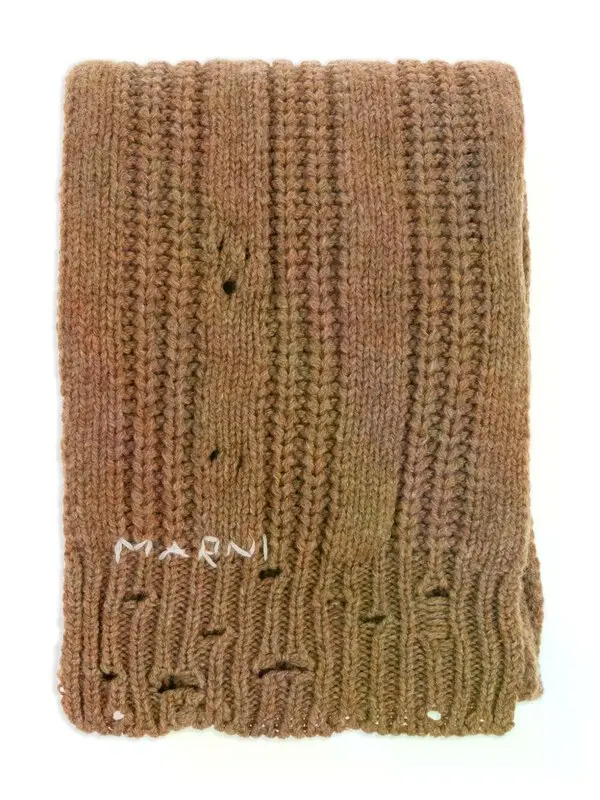 Marni Chunky-knit Scarf - Brown