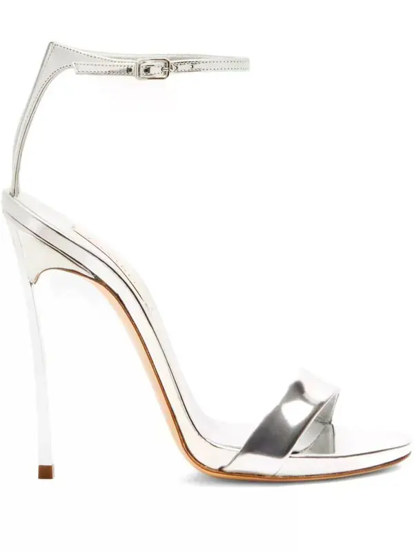 Casadei 120mm Metallic Heeled Sandals - Silver