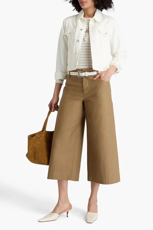 Vince Cotton And Wool-blend Twill Culottes