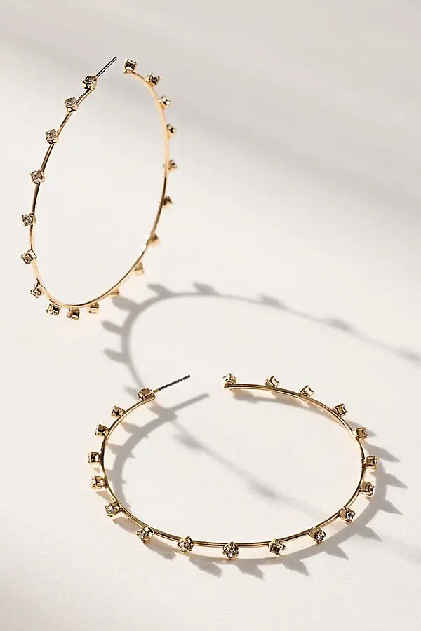 Ettika Crystal Hoop Earrings - Gold