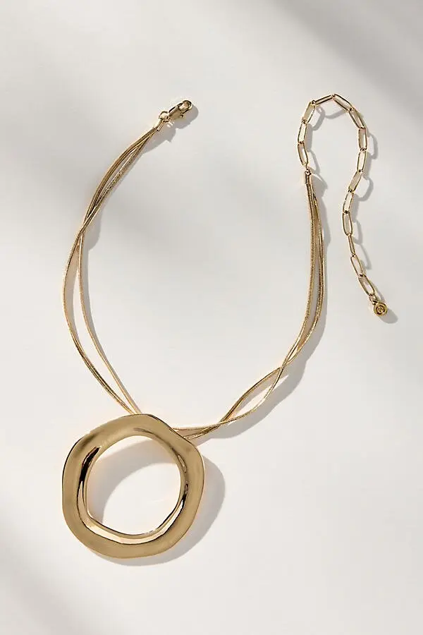 Ettika Open Circle Pendant Necklace - Gold