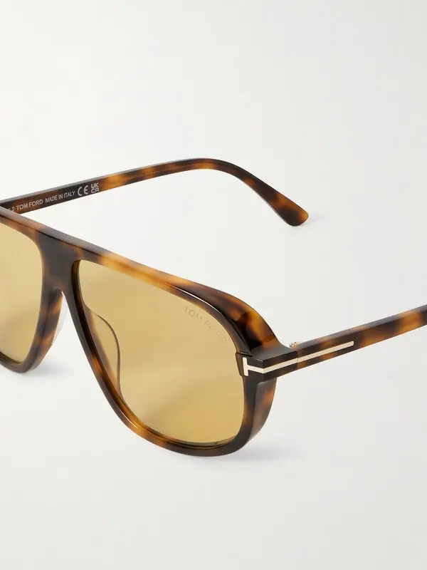 Tom Ford Gold Brown Tortoise Shell Aviator Sunglasses Vladimir T Icon aviator sunglasses in brown - Tom Ford  main image 4