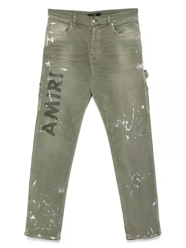 Amiri Logo-print Jeans - Green