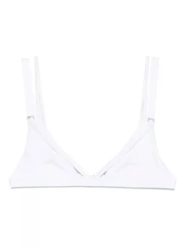 MAISON CLOSE Fatale Triangle Bikini Top - White