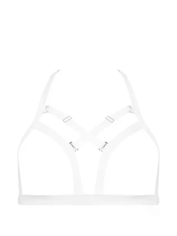MAISON CLOSE Fatale Open Triangle Bikini Top - White