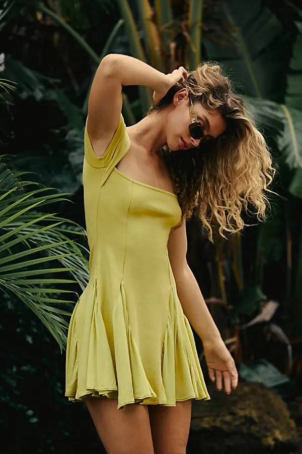 Free People Lexi Mini Dress In Silent Lime - 72% Off | Editorialist
