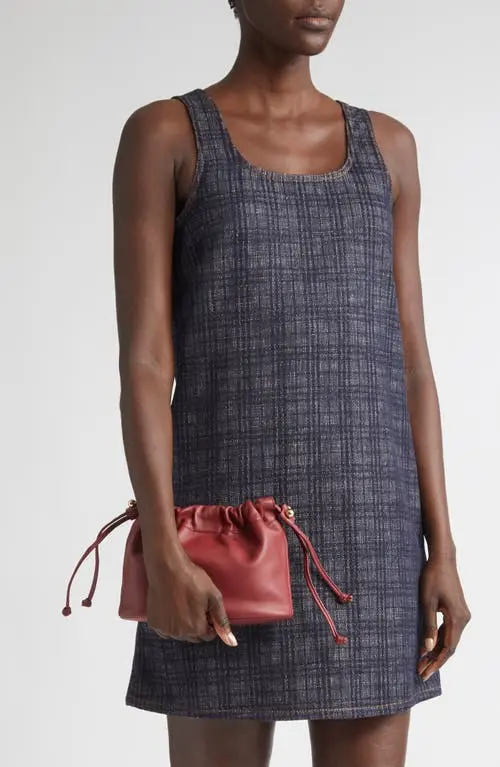 Strathberry Drawstring Leather Crossbody Bag - Oxblood