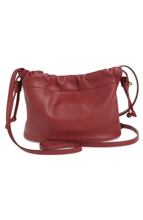 Strathberry Drawstring Leather Crossbody Bag - Oxblood