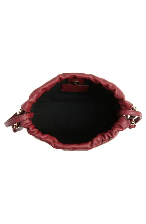 Strathberry Drawstring Leather Crossbody Bag - Oxblood