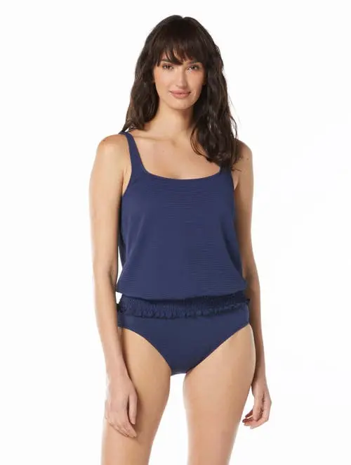 BEACH HOUSE SWIM Brandy Textured Tankini Top - Admiral