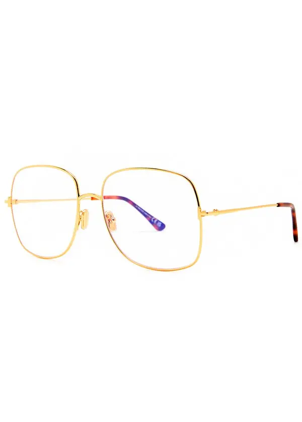 TOM FORD Square-frame Optical Glasses - Gold