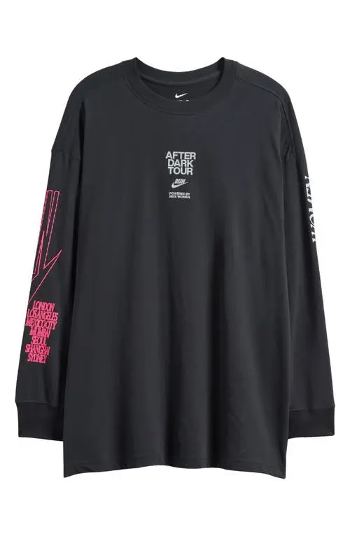 Nike After Dark Tour Oversized Long-Sleeve Graphic T-Shirt In
