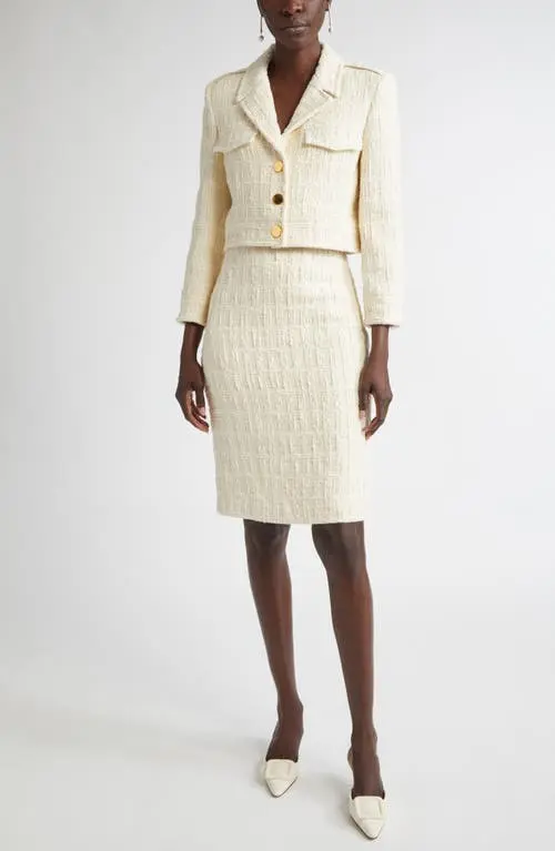 St. John Avery Tweed Crop Jacket