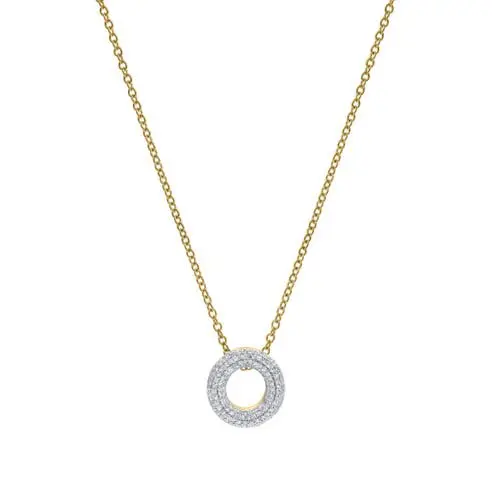 LUVMYJEWELRY Small Bubble Initial Diamond Pendant Necklace - Gold O