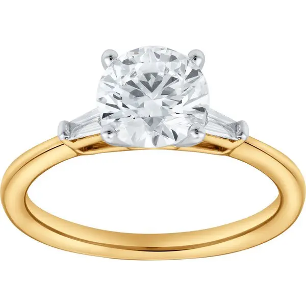 LUVMYJEWELRY Round Cut Lab Grown Diamond Engagement Ring 1.05 Ctw - 14k Yellow Gold