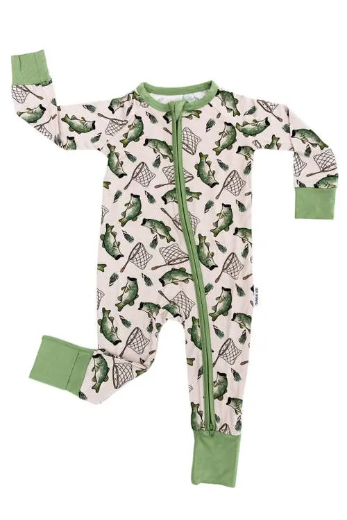 CHARLIE LOU BABY® Convertible Double Zipper Romper - Green