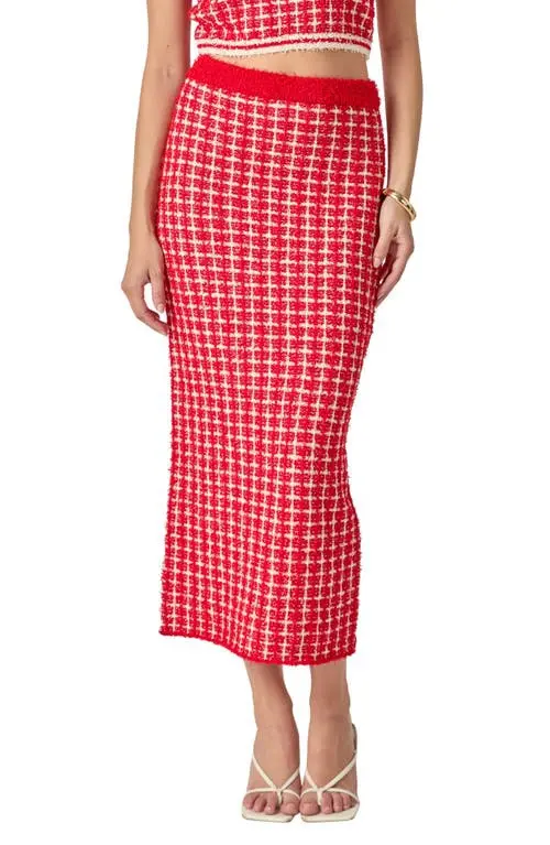 Endless Rose Tweed Check Column Skirt