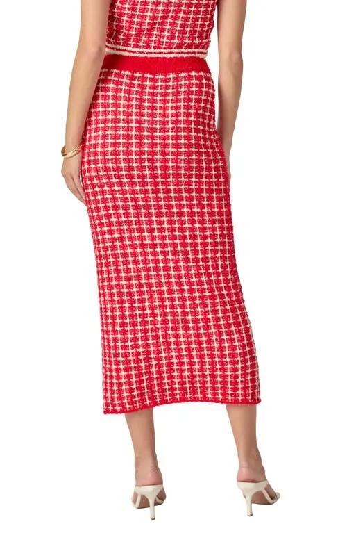Endless Rose Tweed Check Column Skirt