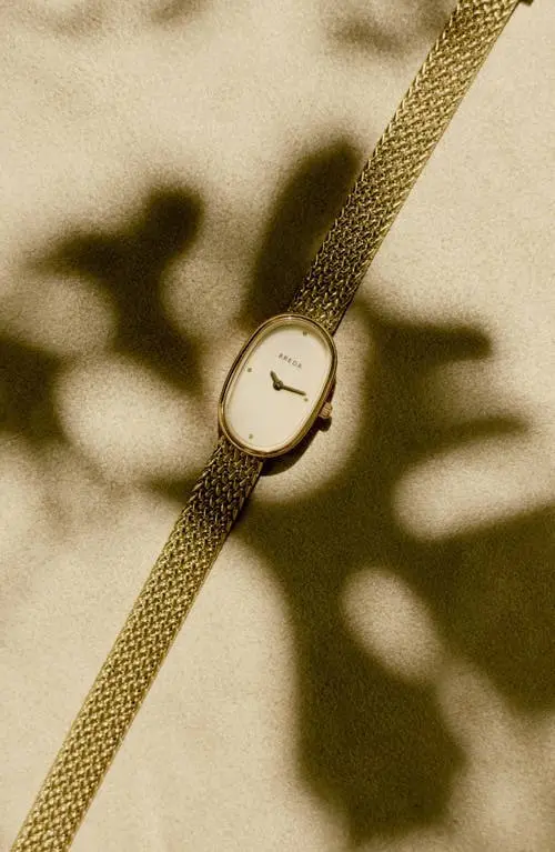 BREDA Jane Tethered Mesh Strap Watch - Gold