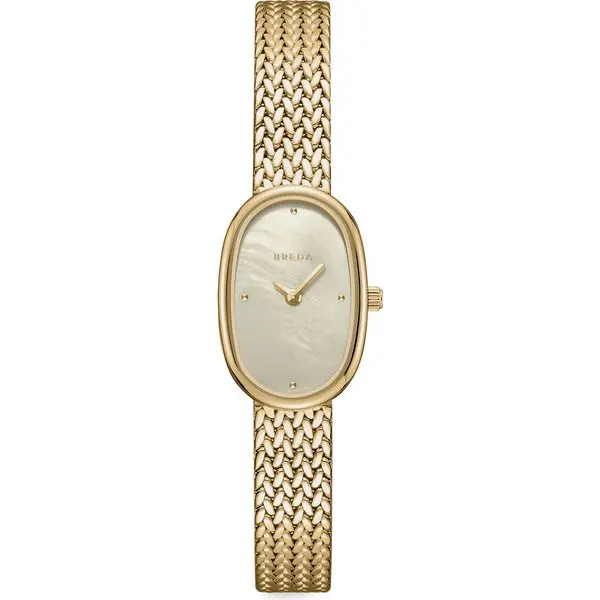 BREDA Jane Tethered Mesh Strap Watch - Gold