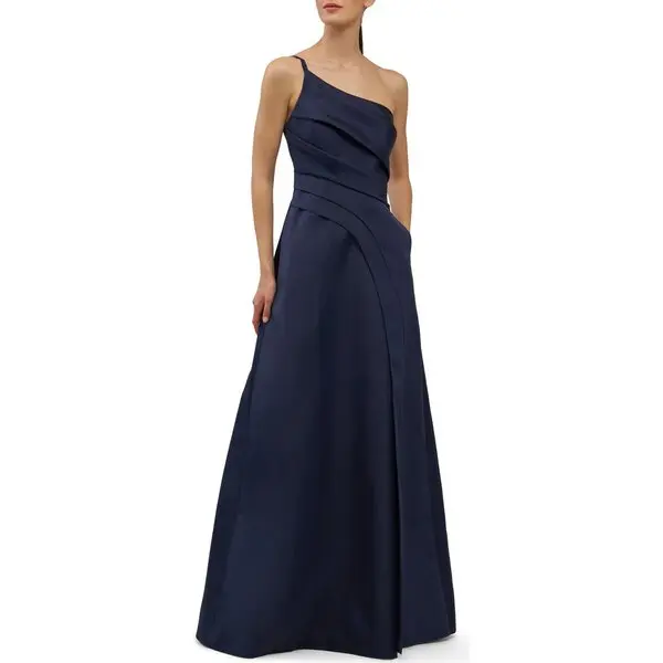 KAY UNGER Jillian One-shoulder Gown