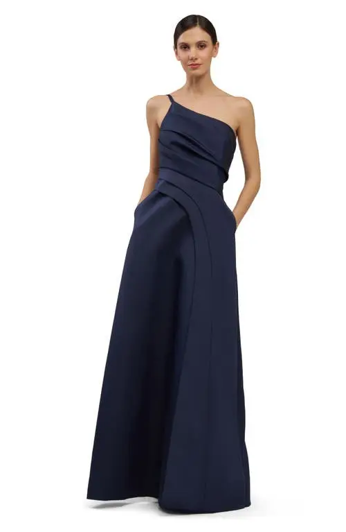 KAY UNGER Jillian One-shoulder Gown