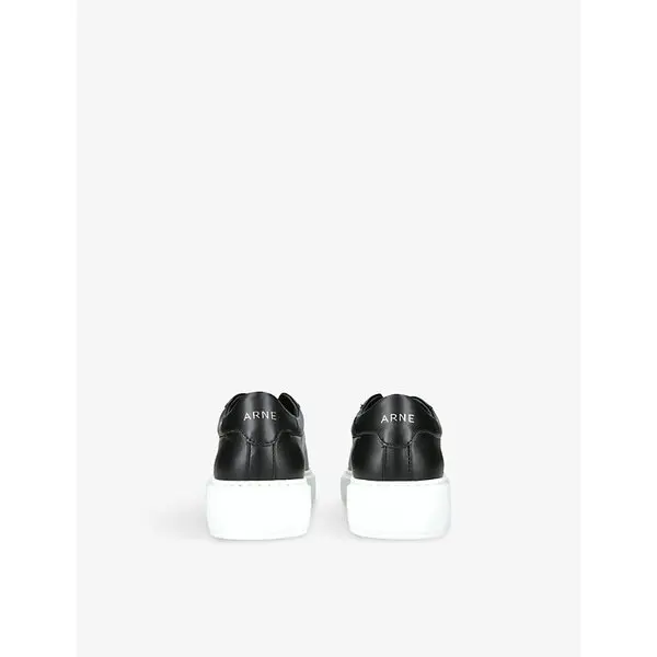 ARNE Essential Leather Low-top Trainers - Black