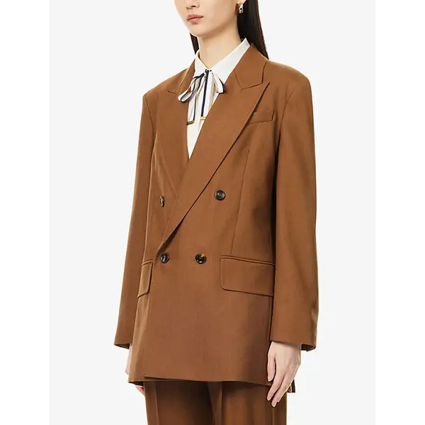 Max Mara Palanca Peak-lapels Wool And Silk-blend Blazer