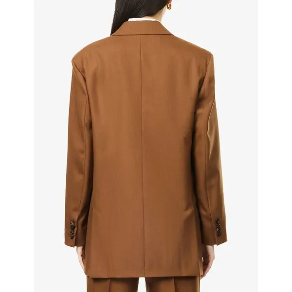 Max Mara Palanca Peak-lapels Wool And Silk-blend Blazer