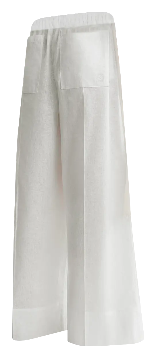 TOTEME Wide-leg Linen-cotton Trousers - White