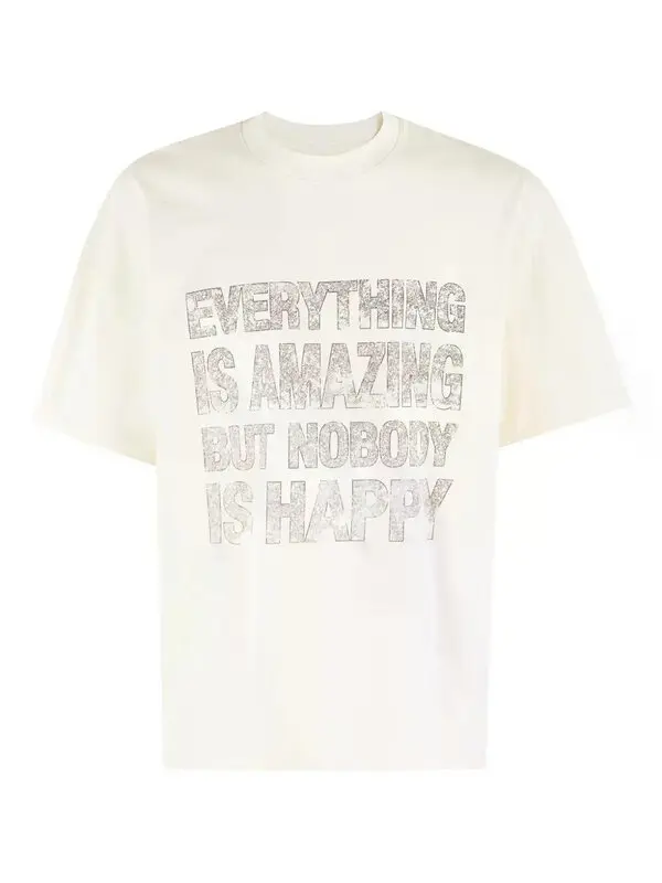 RETERNITY Quote Slogan-print T-shirt - Neutrals