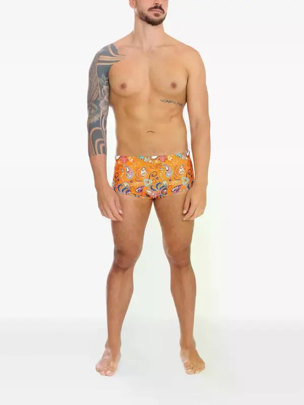 AMIR SLAMA Paisley-print Swim Trunks - Orange