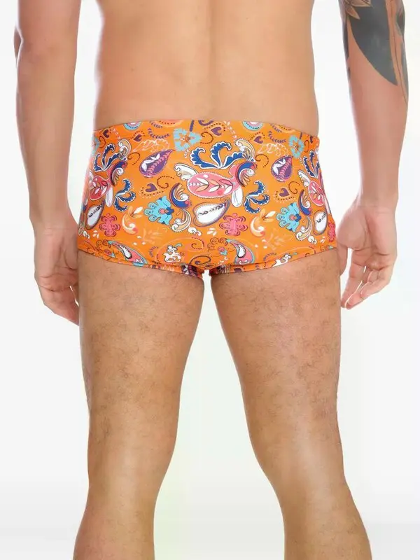 AMIR SLAMA Paisley-print Swim Trunks - Orange