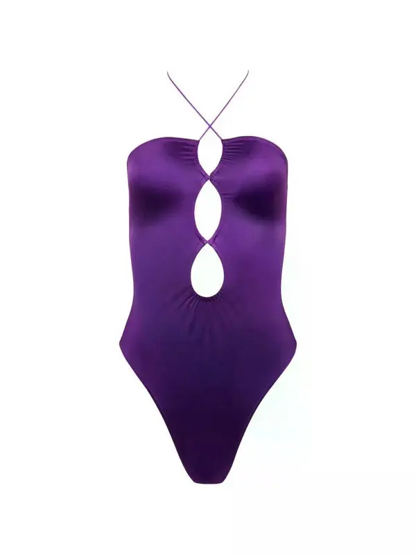 MAISON CLOSE Halterneck Thong Swimsuit - Purple