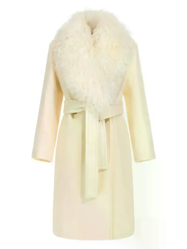 Roberto Cavalli Shearling-trimmed Coat - White