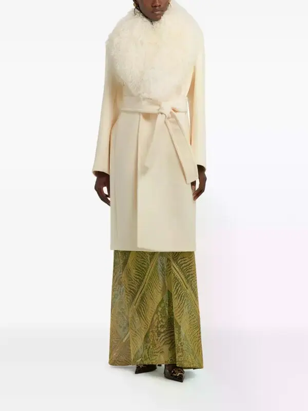 Roberto Cavalli Shearling-trimmed Coat - White