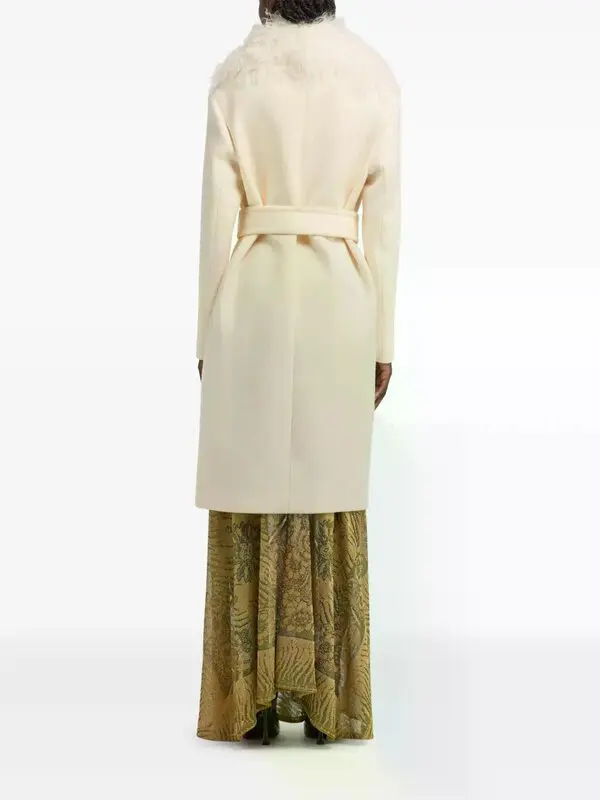 Roberto Cavalli Shearling-trimmed Coat - White