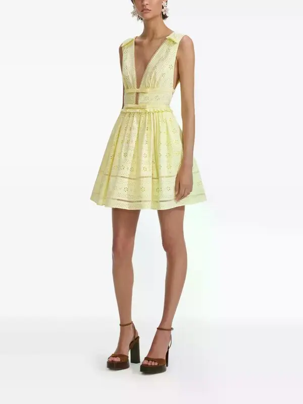 SELF-PORTRAIT Cotton Dress - Yellow