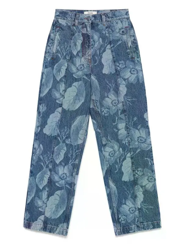 Fendi Sea Garden-print Jeans