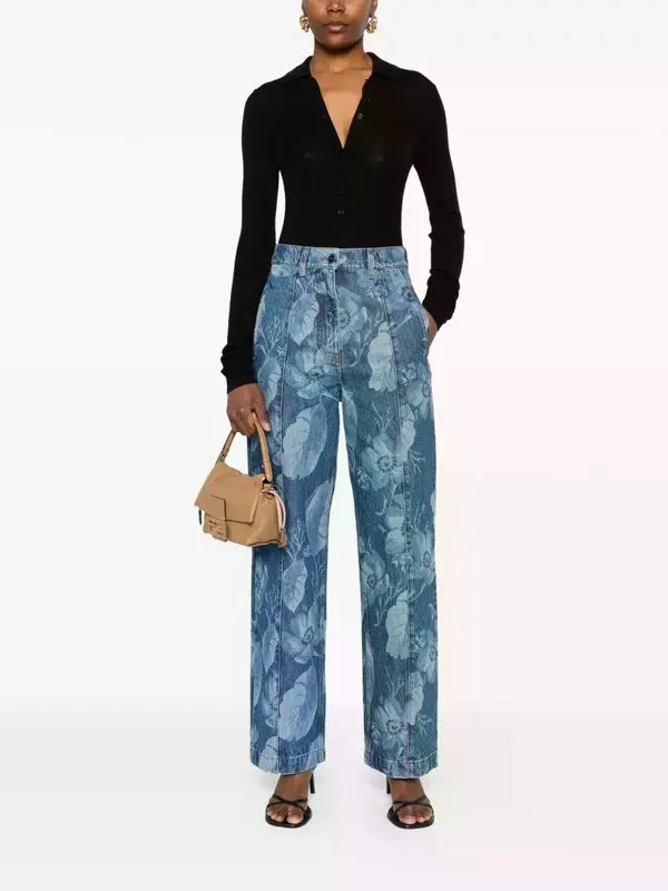 Fendi Sea Garden-print Jeans