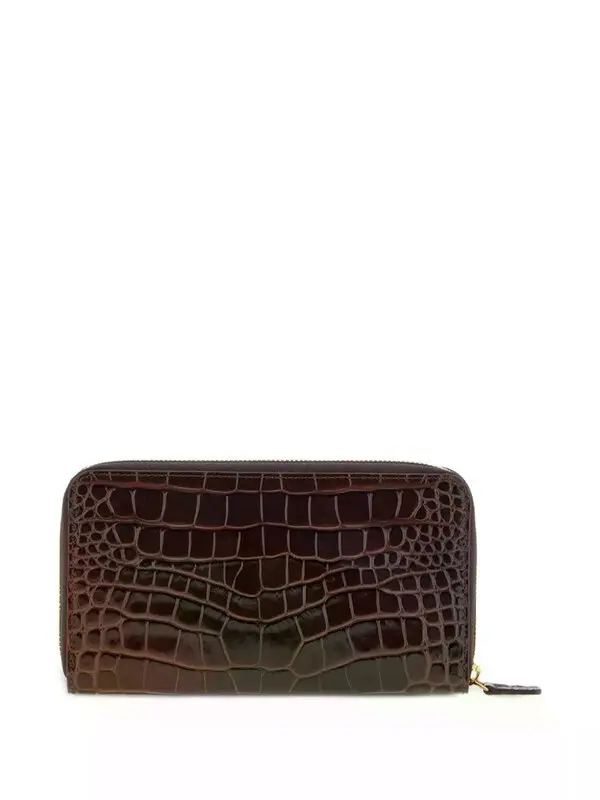 Roberto Cavalli Crocodile-effect Zip Wallet