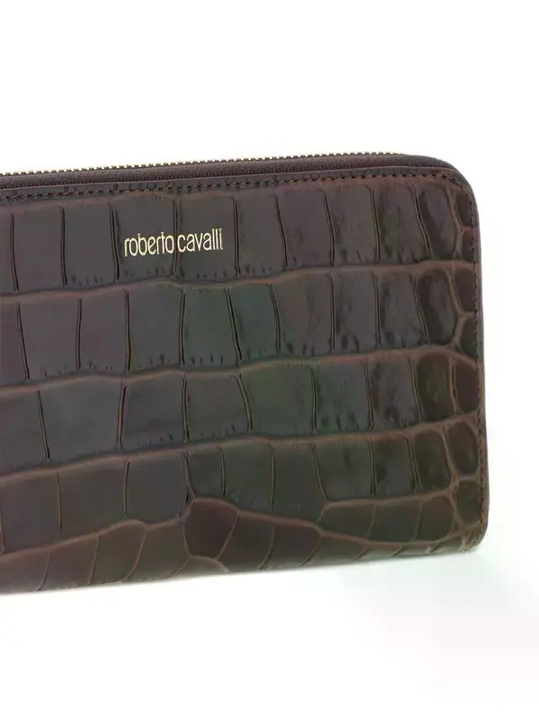 Roberto Cavalli Crocodile-effect Zip Wallet