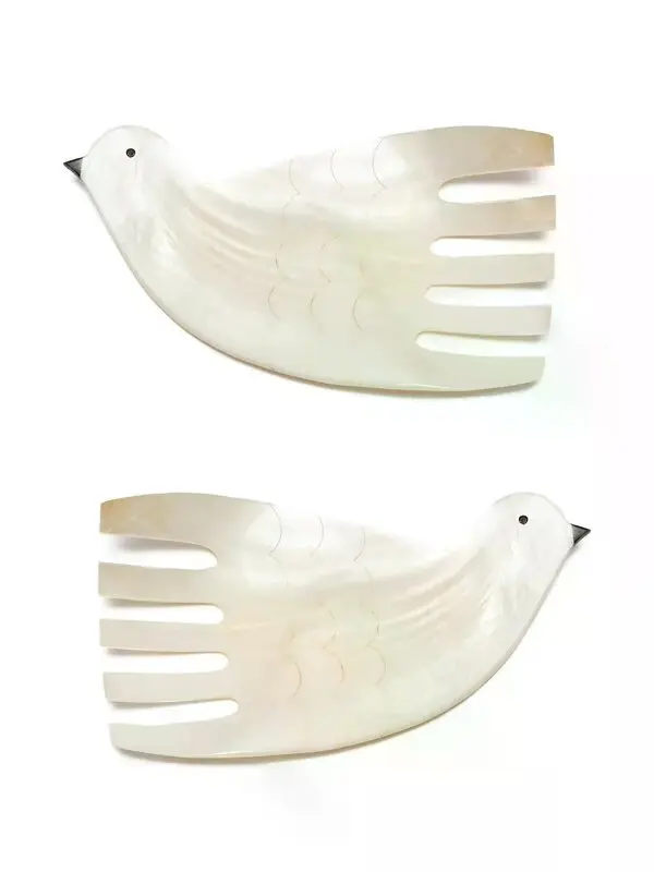 GOHAR WORLD Bird-shaped Hair Combs - White