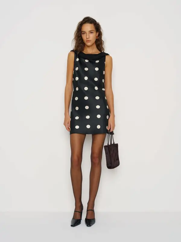 REFORMATION Jonelle Silk Mini Dress - Black