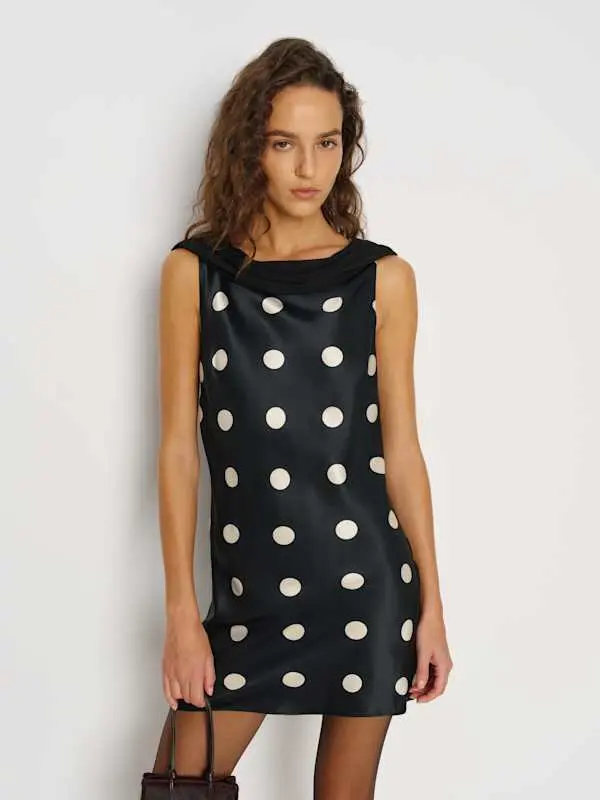 REFORMATION Jonelle Silk Mini Dress - Black