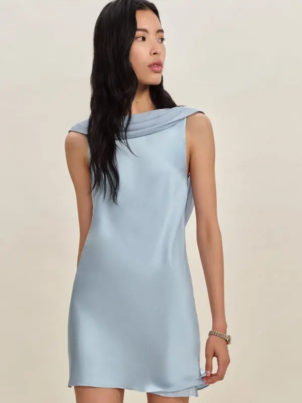 REFORMATION Jonelle Silk Mini Dress - Blue